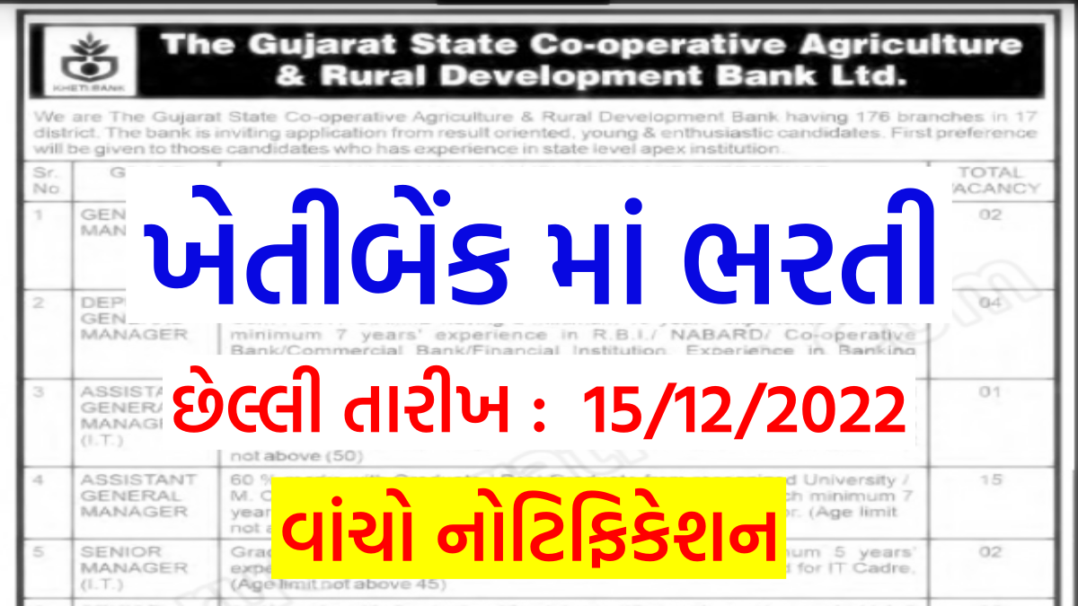 Kheti Bank Bharti 2022 | Notification | Last Date | Eligibility ...
