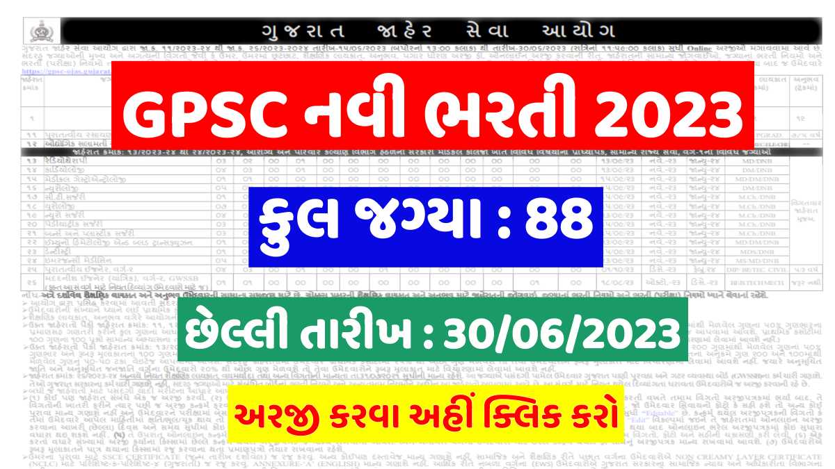 GPSC Recruitment 2023 | Apply Online | Notification | Eligibility @gpsc.gujarat.gov.in ...