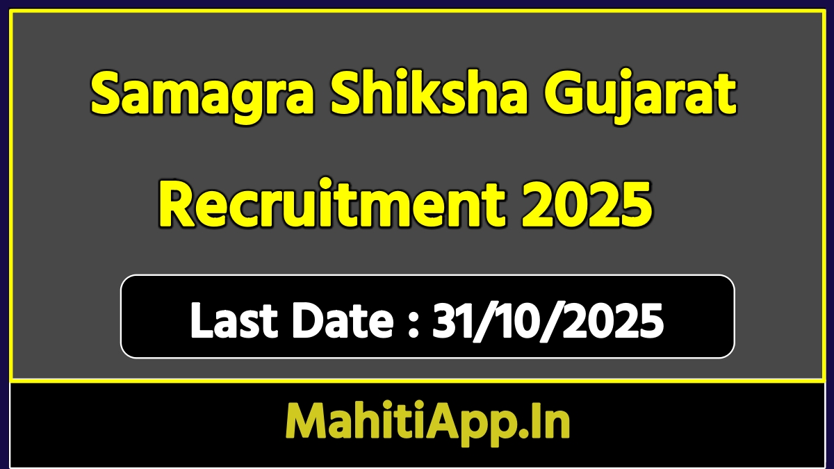 Samagra Shiksha Gujarat Recruitment 2025 - MaruGujaratPost.Com
